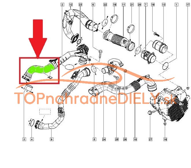 Tlaková Hadica, Intercooler Dacia Duster 1.5 DCi 144609034R